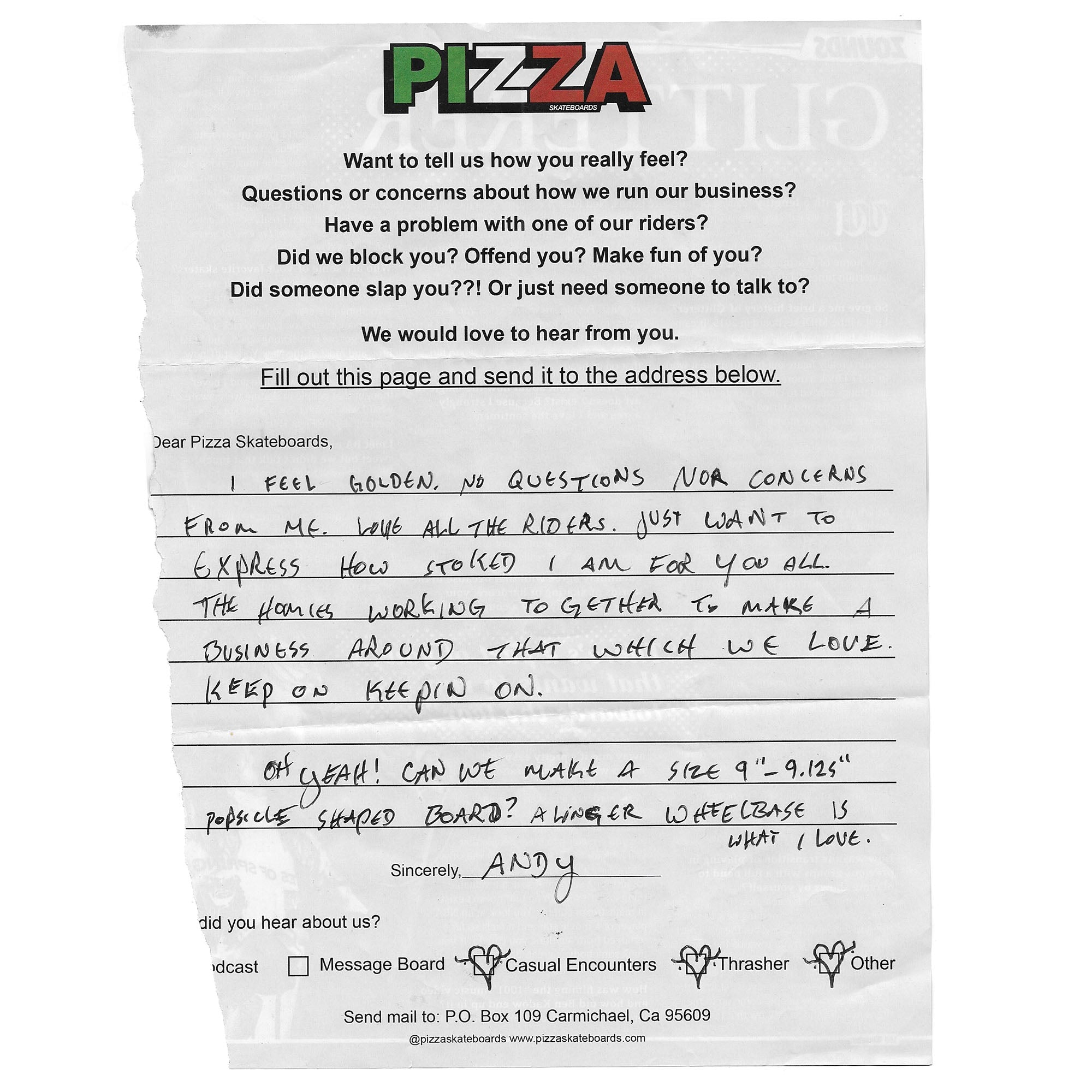 Pizza Pen Pals – Pizza Skateboards